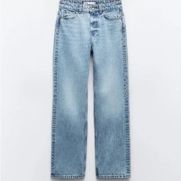 Zara | Jeans | Zara Highwaisted Full Length Z975 Straight Leg Jeans ...